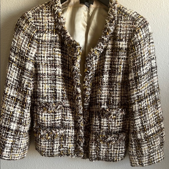 J. Crew | Jackets & Coats | J Crew Black And White Blazer With Textured ...